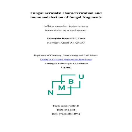 Fungal aerosole characterization and immuno detection of fungal fragments | PDF