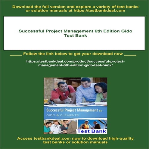 Successful Project Management 6th Edition Gido Test Bank | PDF