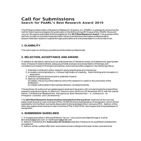 2015 call for submissions | PDF