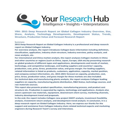 2015 deep research report on global collagen industry | PDF