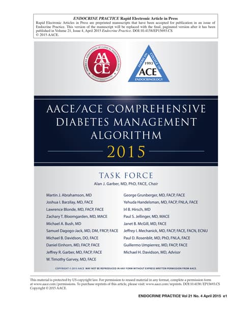 Management of Hyperglycemia in Type 2 Diabetes, 2015: A Patient ...