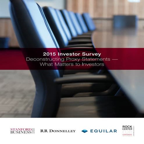 2015 Investor Survey Deconstructing Proxy Statements — What Matters to Investors | PDF