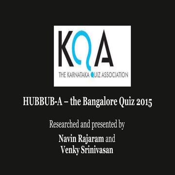 2015 KQA Bangalore Quiz with answers | PDF
