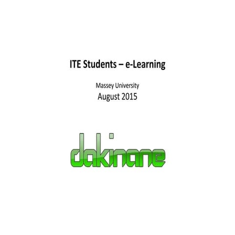 elearning lecture for Massey ITE students 2015 | PPT