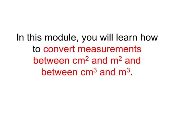 Converting Cubic Centimeter To Cubic Meter And Vise Versa Ppt