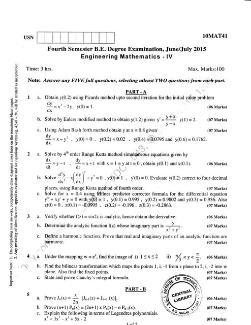 4th Semester Mechanical Engineering (June-2016) Question Papers | PDF ...
