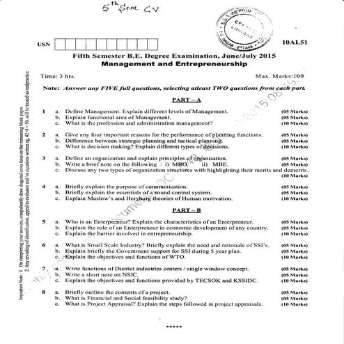 5th Semester (June; July-2015) Civil Engineering Question Paper | PDF