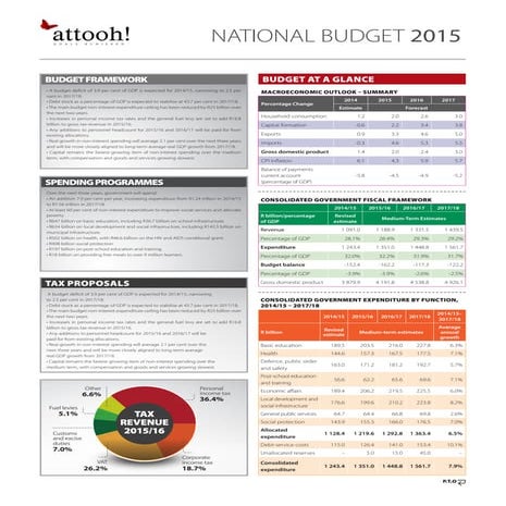 South Africa 2015 National Budget Speech Summary. | PDF