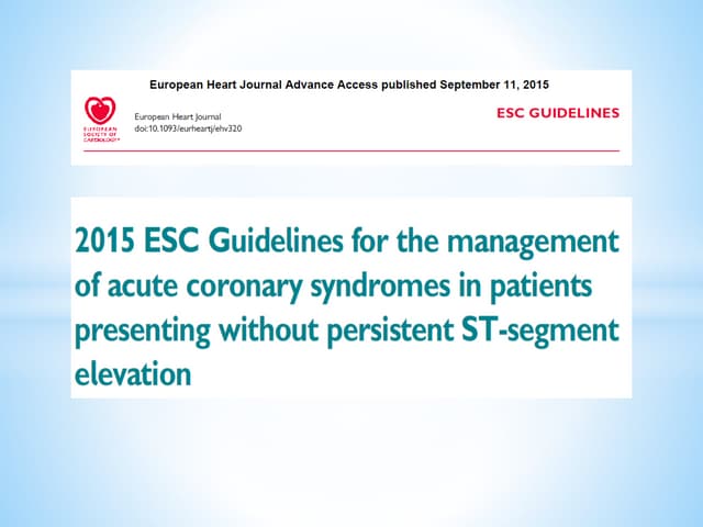 Acute coronary syndrome NSTEMI | PPTX