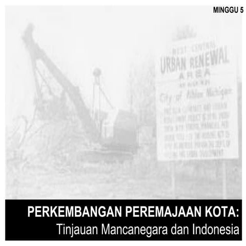 Perkembangan Peremajaan Kota di Indonesia | PDF