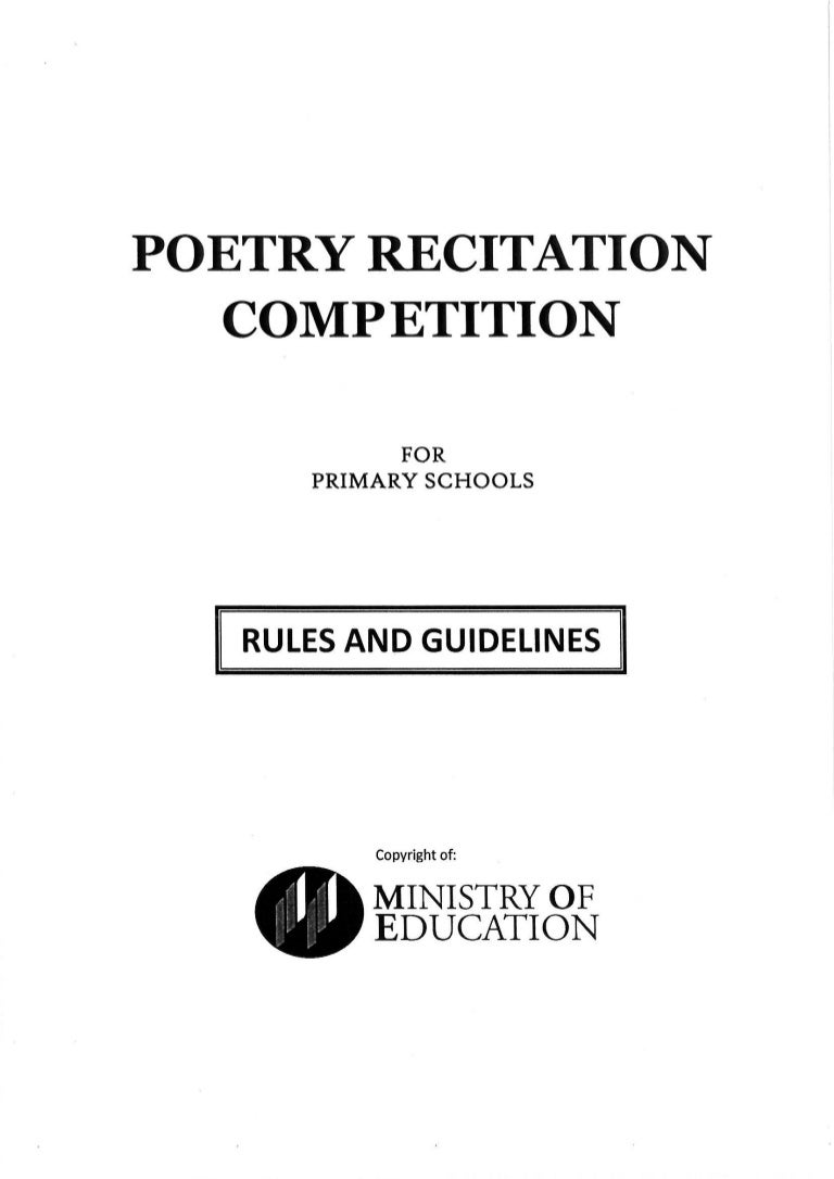 2015 Poetry Recitation Competition Primary 2015 Poetry Recitation Competition Primary