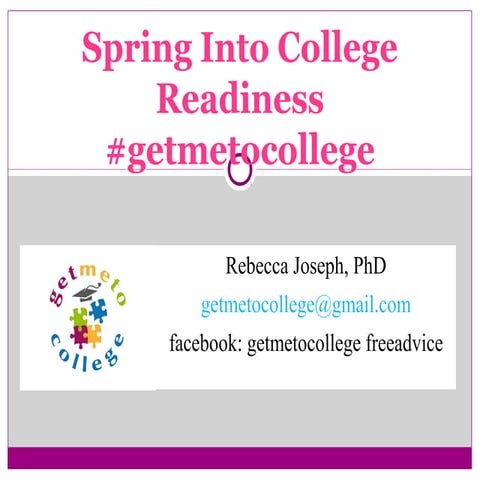 2015 Springtime College Readiness Tips for Seniors | PPT
