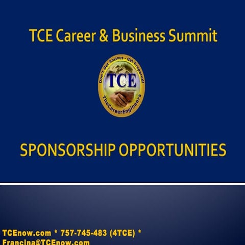 2015 TCE Career & Biz Summit Sponsorship Presentation | PPT