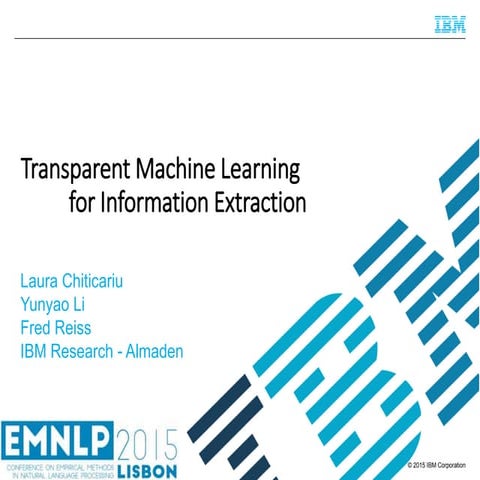 Transparent Machine Learning for Information Extraction | PPT