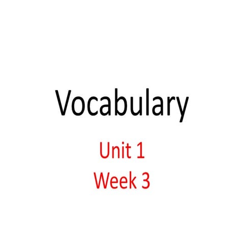 2015 unit 1 week 3 | PPTX