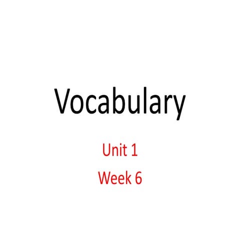 2015 unit 1 week 6 | PPTX
