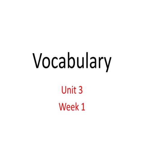 2015 unit 3 week 1 | PPTX