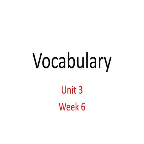 2015 unit 3 week 6 | PPTX