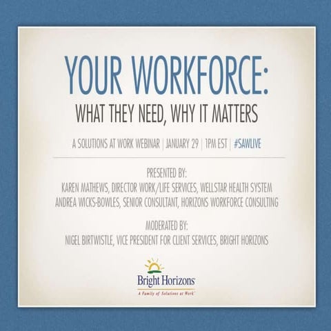 Your Workforce: What They Need, Why It Matters | PPT
