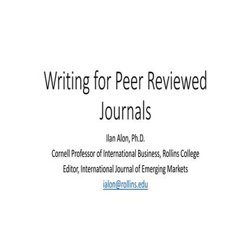 Writing for peer reviewed journals | PPT
