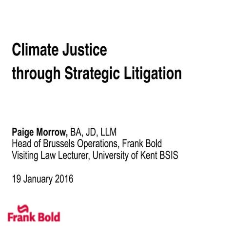 Climate Justice through Strategic Litigation | PDF