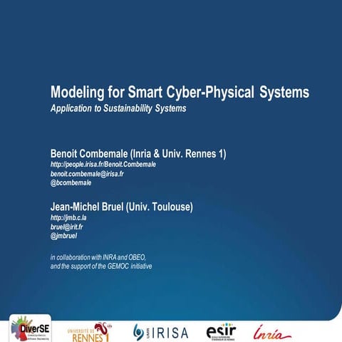 Modeling For Smart Cyber Physical Systems Jan 26th 2016 Ppt