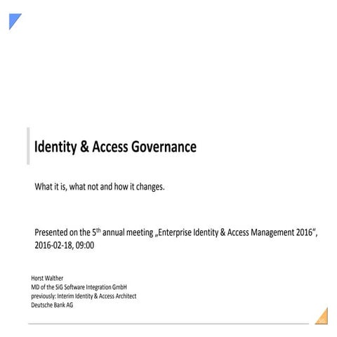 Identity & Access Governance | PPTX