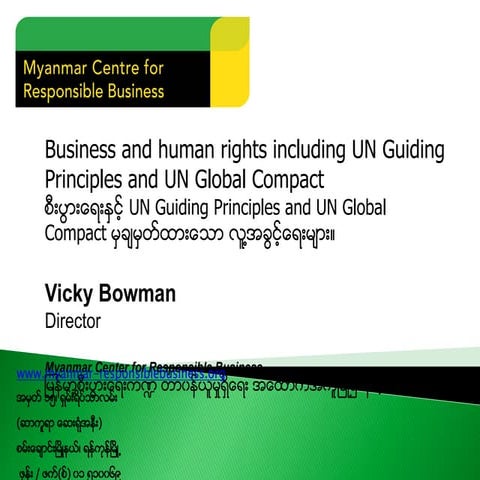 Business and Human Rights including UN Guiding Principles and UN Global ...