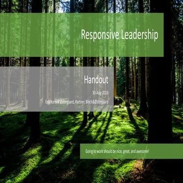 The Responsive Organisation: A Framework for Changing How Your ...