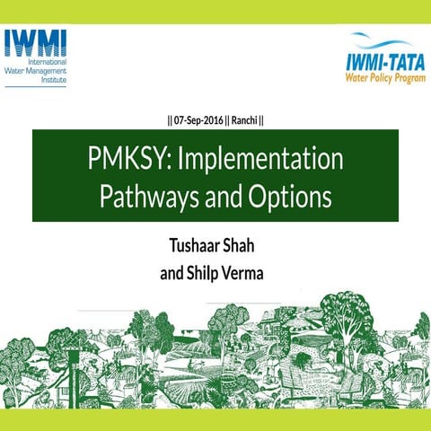 PMKSY: Implementation Pathways and Options (I) | PDF