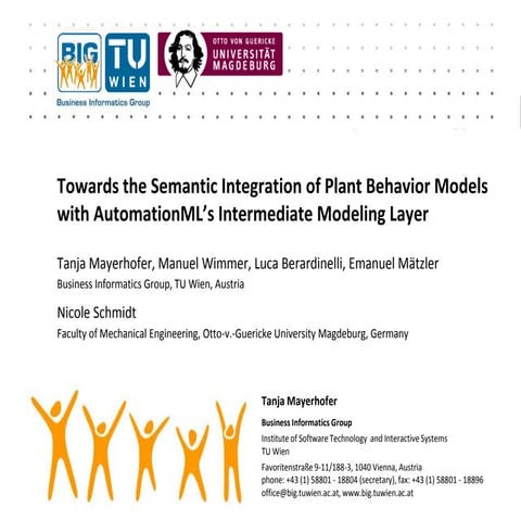 Towards the Semantic Integration of Plant Behavior Models with ...