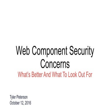 Web Components and Security | PPT