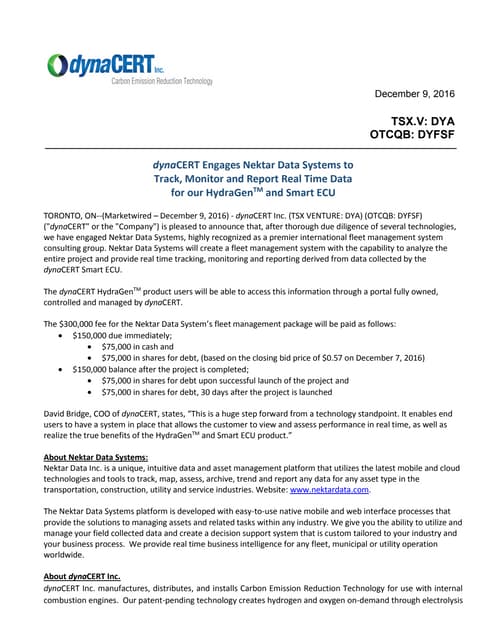 dynaCERT Provides Updates on Homologation and Product Launch in Europe ...