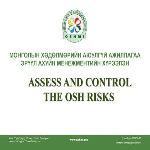 2016.04.27 assess and control the osh risks | PPT