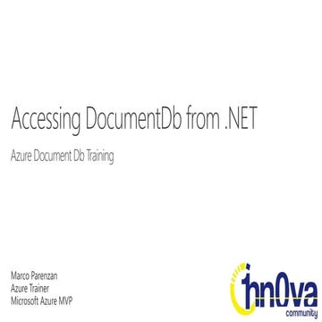 Azure DocumentDb Training - Accessing DocumentDb from .net