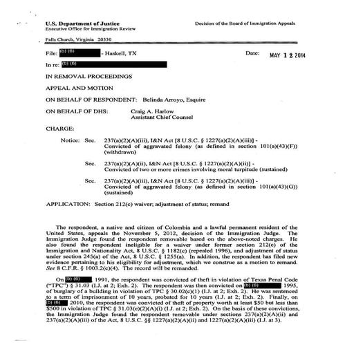 BIA Remands of Immigration Judge James Nugent from 01/01/2014 to 05/26 ...