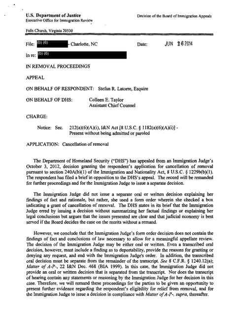 Credible Fear Review From Immigration Judges | PDF