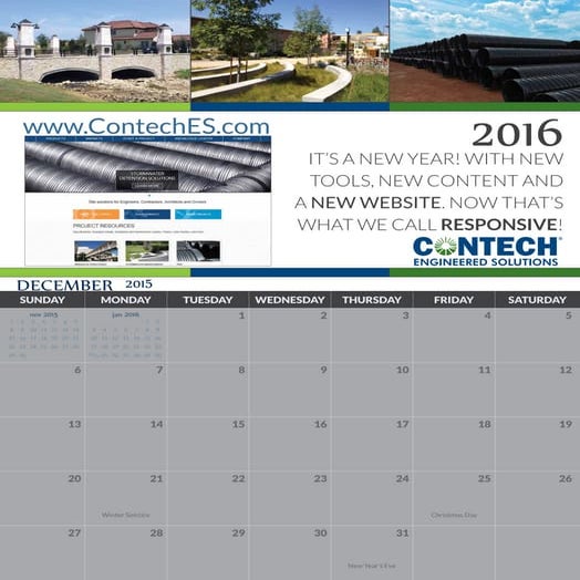2016 Contech Calendar | PDF
