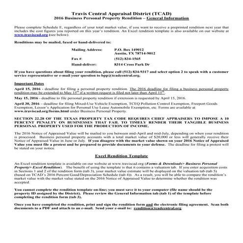 Business personal property rendition GCAD | PDF