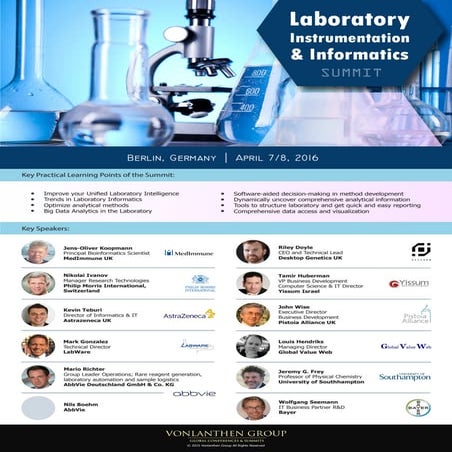 2016 Laboratory Instrumentation Informatics Summit | PDF | Business Expos & Conferences | Events