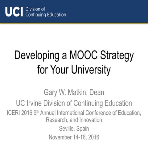 Developing a MOOC Strategy for Your University | PPT