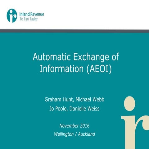Automatic exchange of information (AEOI) - November 2016 | PPTX