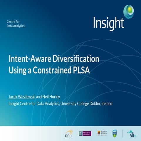 Intent-Aware Diversification Using a Constrained PLSA | PDF | Databases | Computer Software and ...