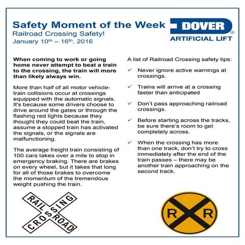 Doverals Safety Moment Of The Week 20dec15 2025 Safety Moment Ideas: