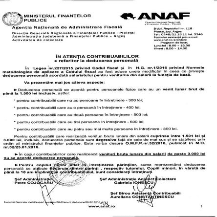 deducere personala salariati | PDF