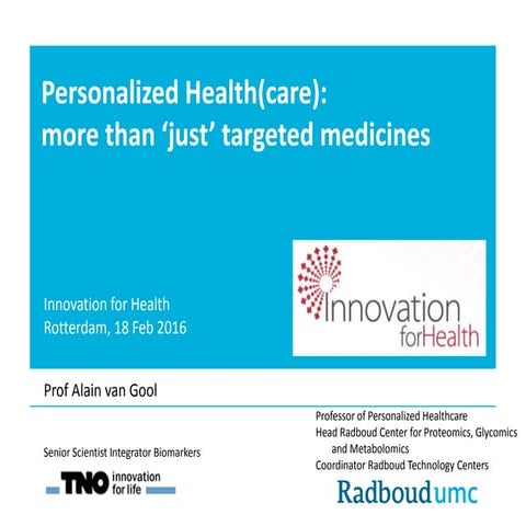 2016-02-18 Innovation for Health 2016 conference, Rotterdam Alain van ...