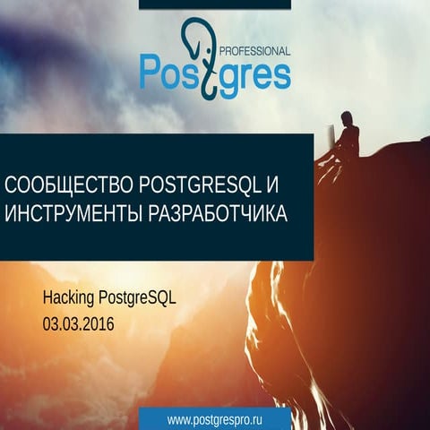 20160303 Hacking Postgresql Тема 02 Сообщество Postgresql и инструменты разработчикаpdf 9885