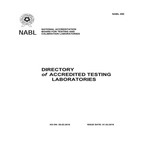Complete list of NABL accredited labs in India | PDF