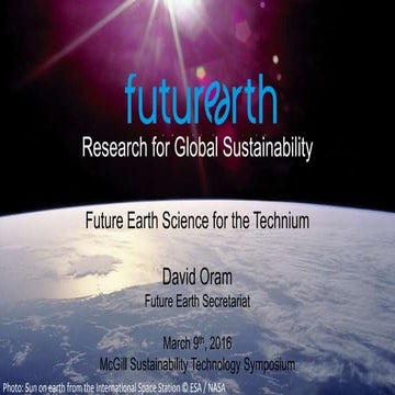 "Future Earth Science in the Technium" | PPTX