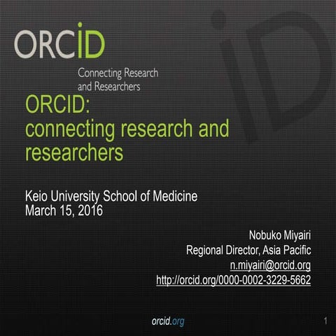 ORCID: connecting research & researchers | PPTX | Desktop Publishing ...